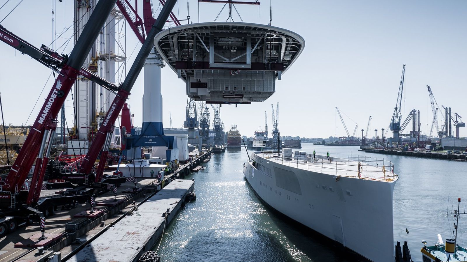 Hull and superstructure joined on 100m Feadship 824 motor yacht